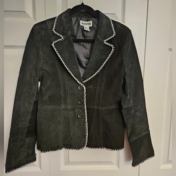Passport | Jackets & Coats | Vintage Black Passport Leather Jacket ...